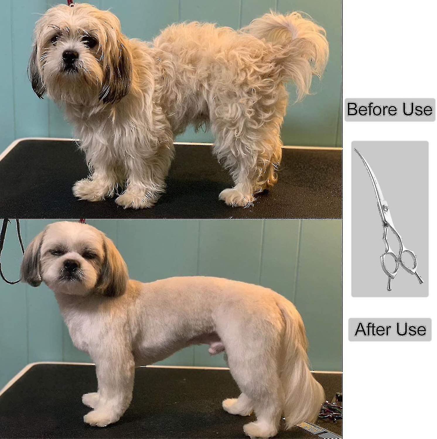 7 Inch Curved Dog Scissors - Professional Dog Scissors - Pet Grooming ...