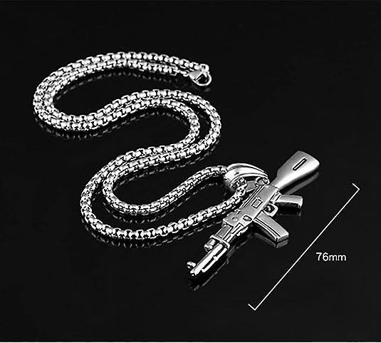 Fashion Men's Jewelry Hip Hop Titanium Stainless Steel Ak-47 Gun ...