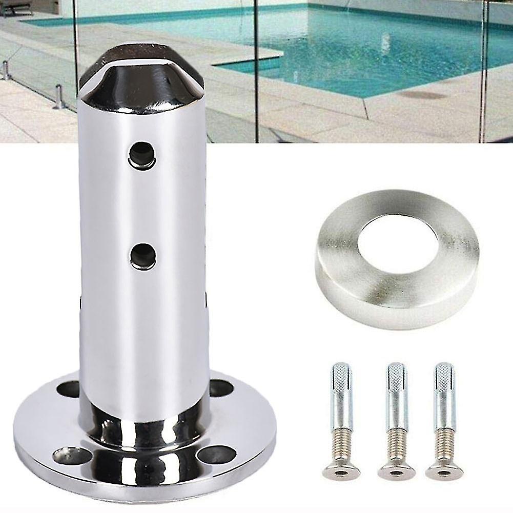 304 Stainless Steel Glass Clamp Pool Fence Round Support Bracket Floor ...
