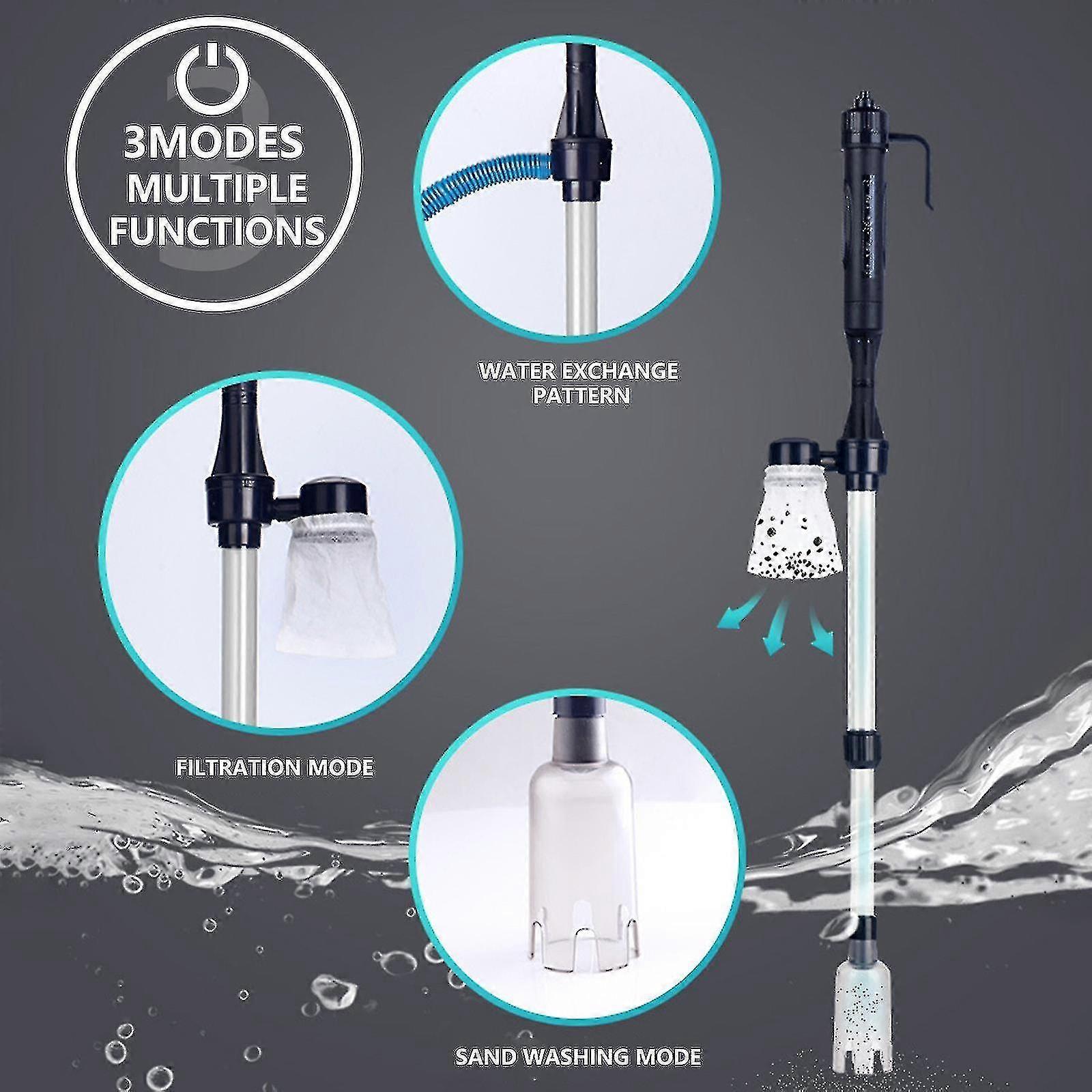 Electric Aquarium Gravel Cleaner 4 In 1 Automatic Siphon Waterproof ...