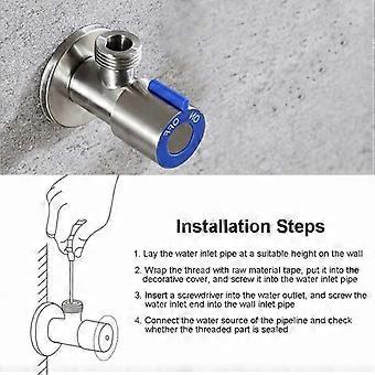 2 PCS Angle Valve 304 Stainless Steel Metal Angle Valve Universal Angle ...