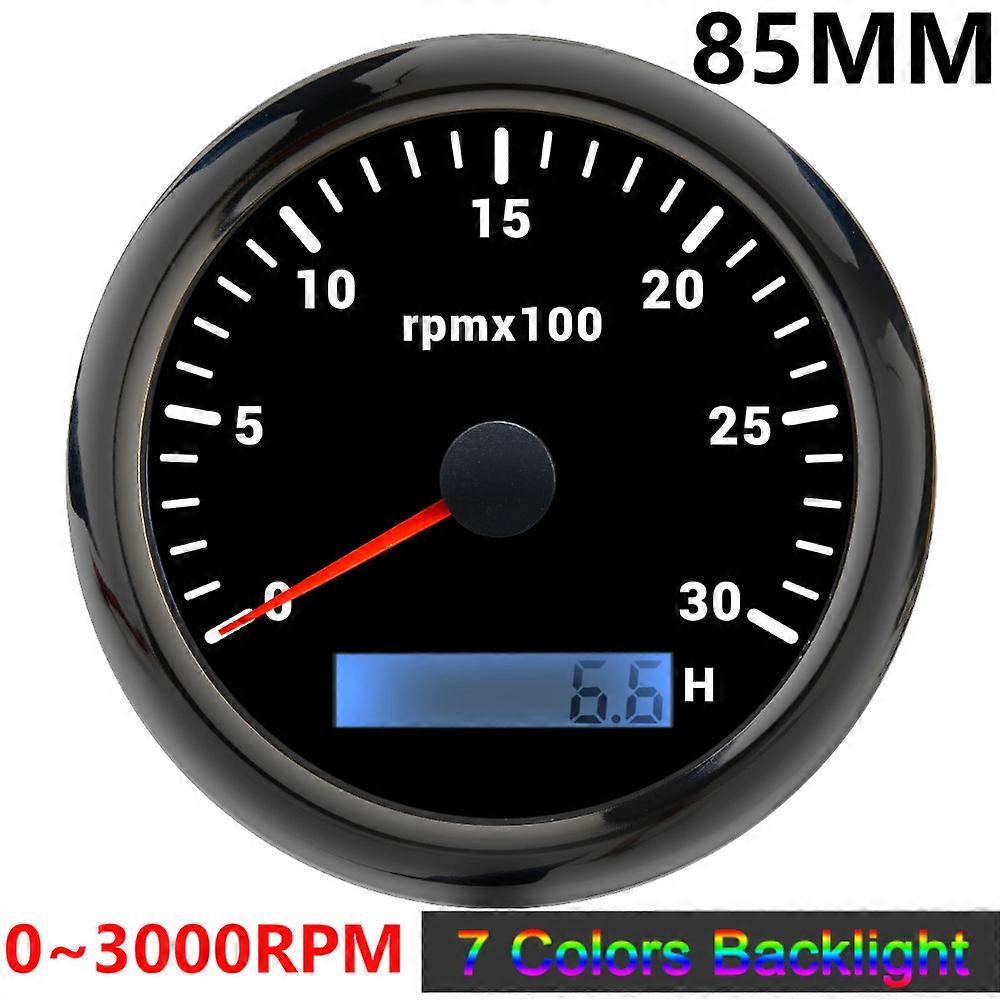 85mm Tachometer 3000 6000 7000 8000 RPM Tacho With 7 Colors Backlight ...