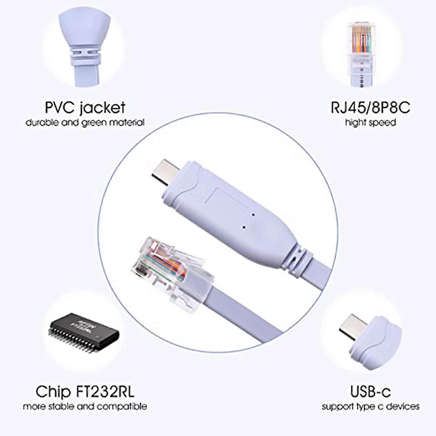 Usb To Type C Console Configuration Cable Type C To Rj45 Serial Router ...