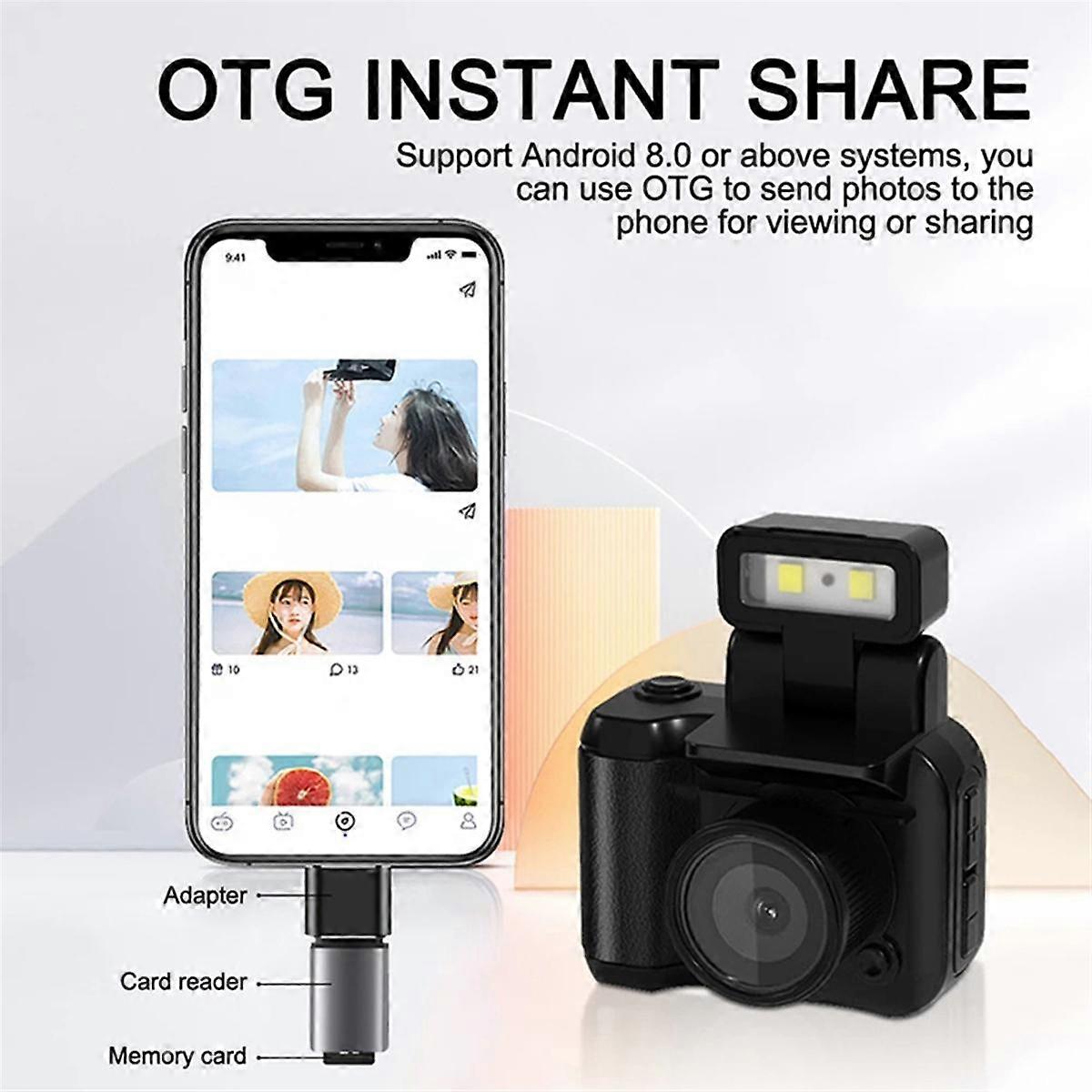 Mini SLR Style Camera Cmos 16GB with Flash Light & Charging Dock ...