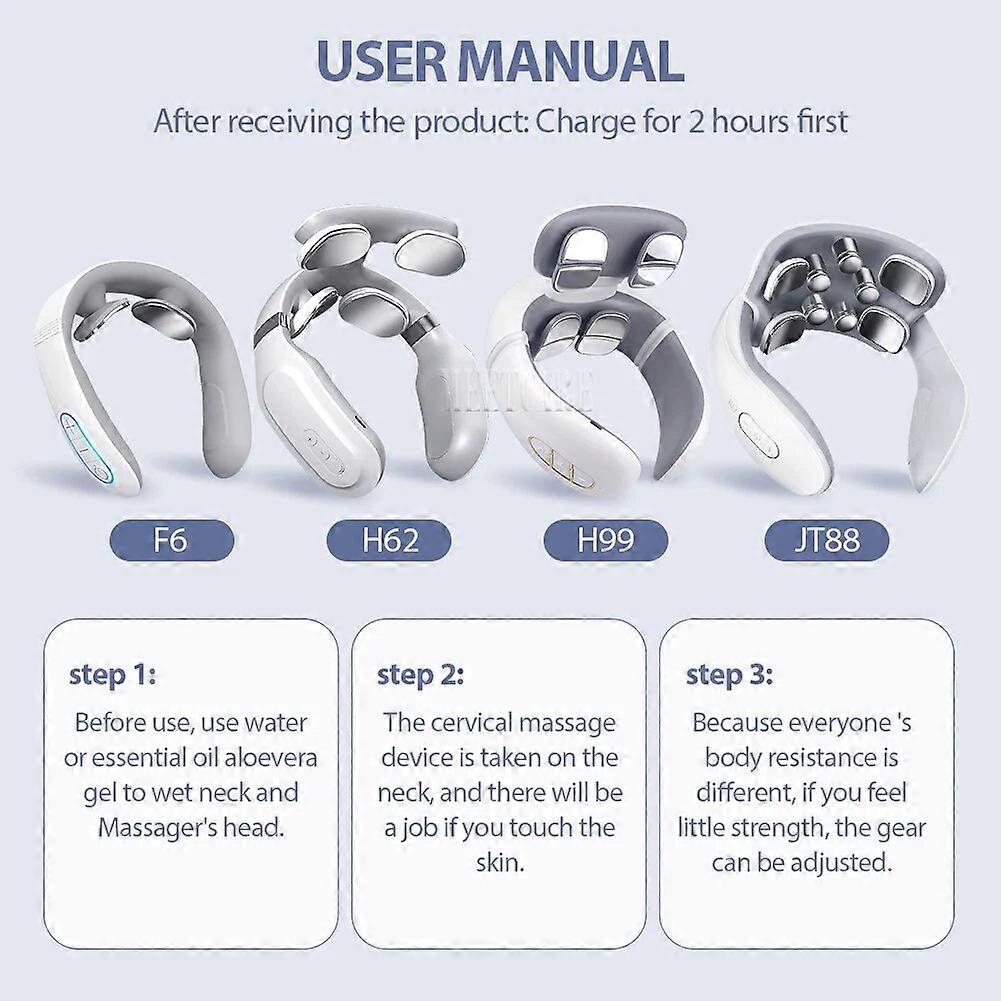 Electric Smart Neck Back Pulse Massager TENS Rechargeable Hot ...