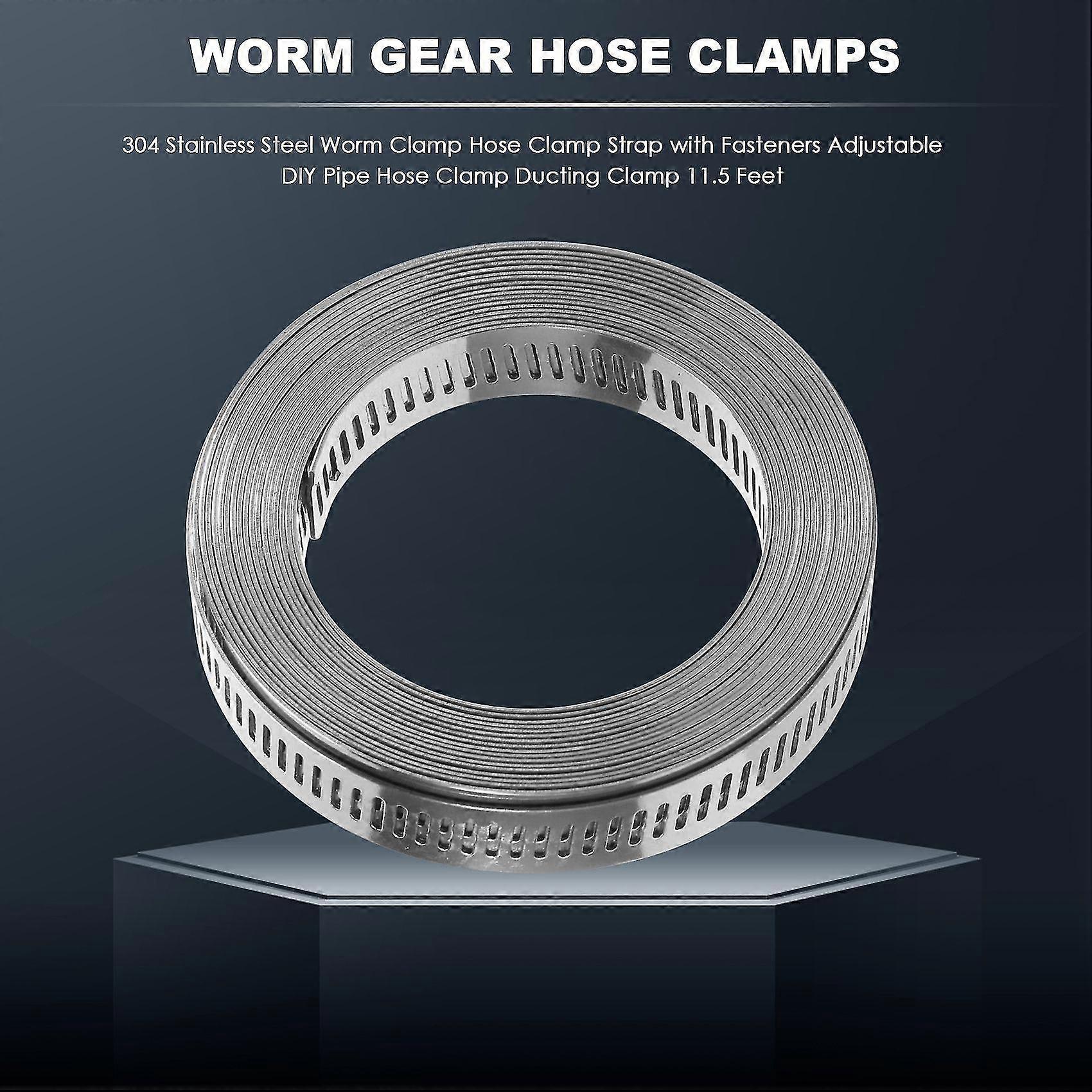 304 Stainless Steel Worm Clamp Hose Clamp Strap With Fasteners ...