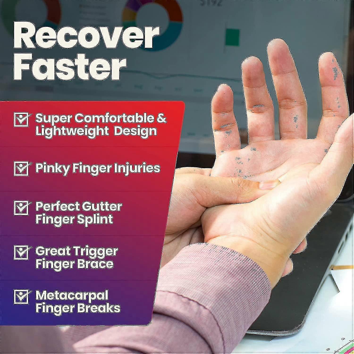 Metacarpal Left - Small/med Finger Splint Hand Brace Pinky Finger ...