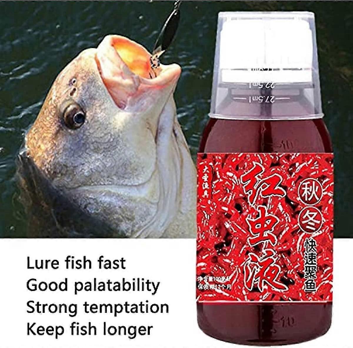 Red Worm Liquid Bait, Fish Scent Bait Fish Additive, Concentrated ...