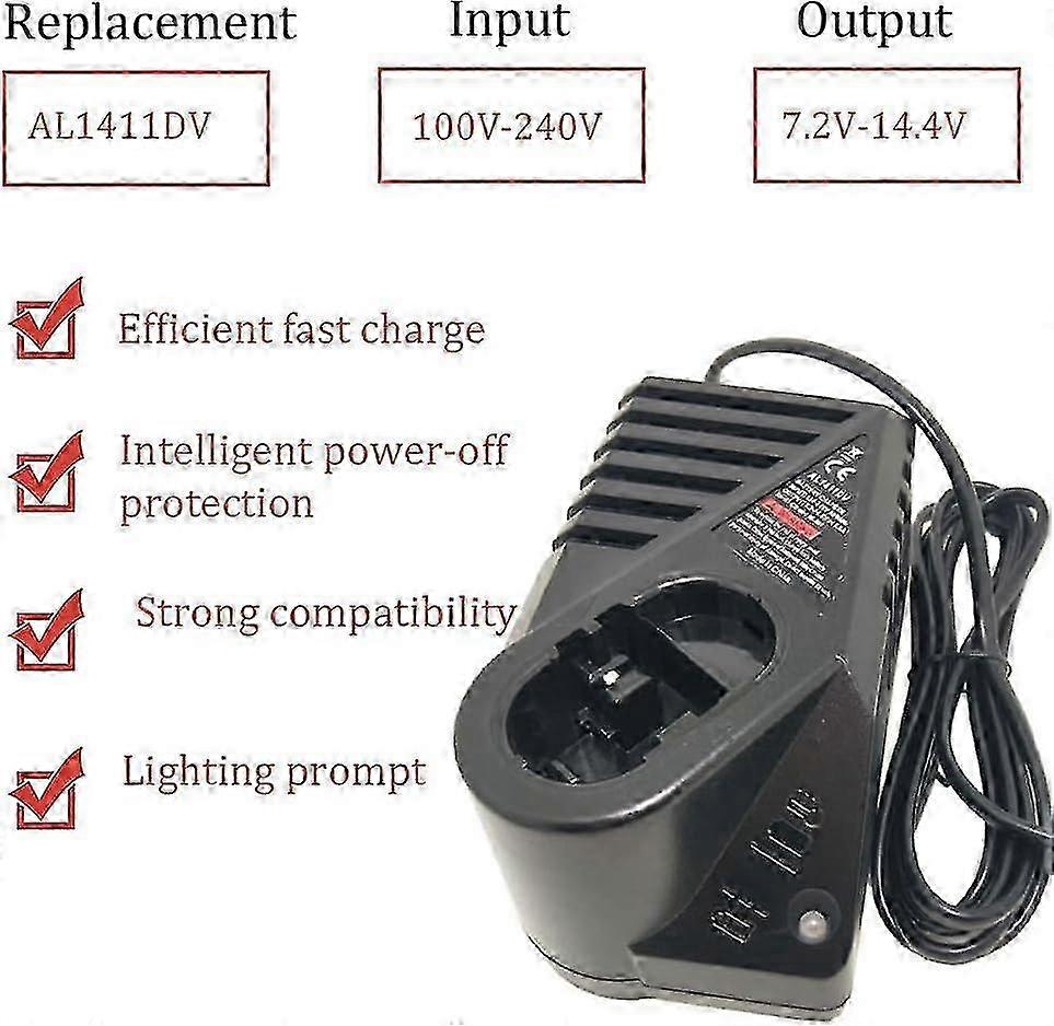 Ni-CD Ni-MH Battery Charger for Bosch, 7.2V 9.6V 18V 14.4V AL1411DV Battery Charger for BAT038 ...