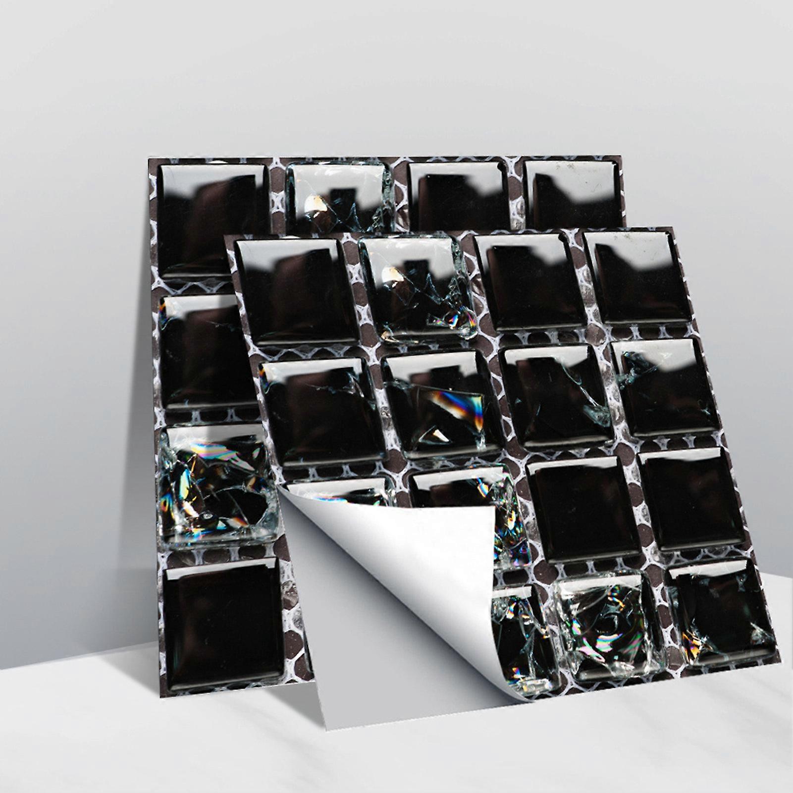 10Pcs/Set Waterproof Tile Sticker Strong Stickness PVC 3D DIY Self ...