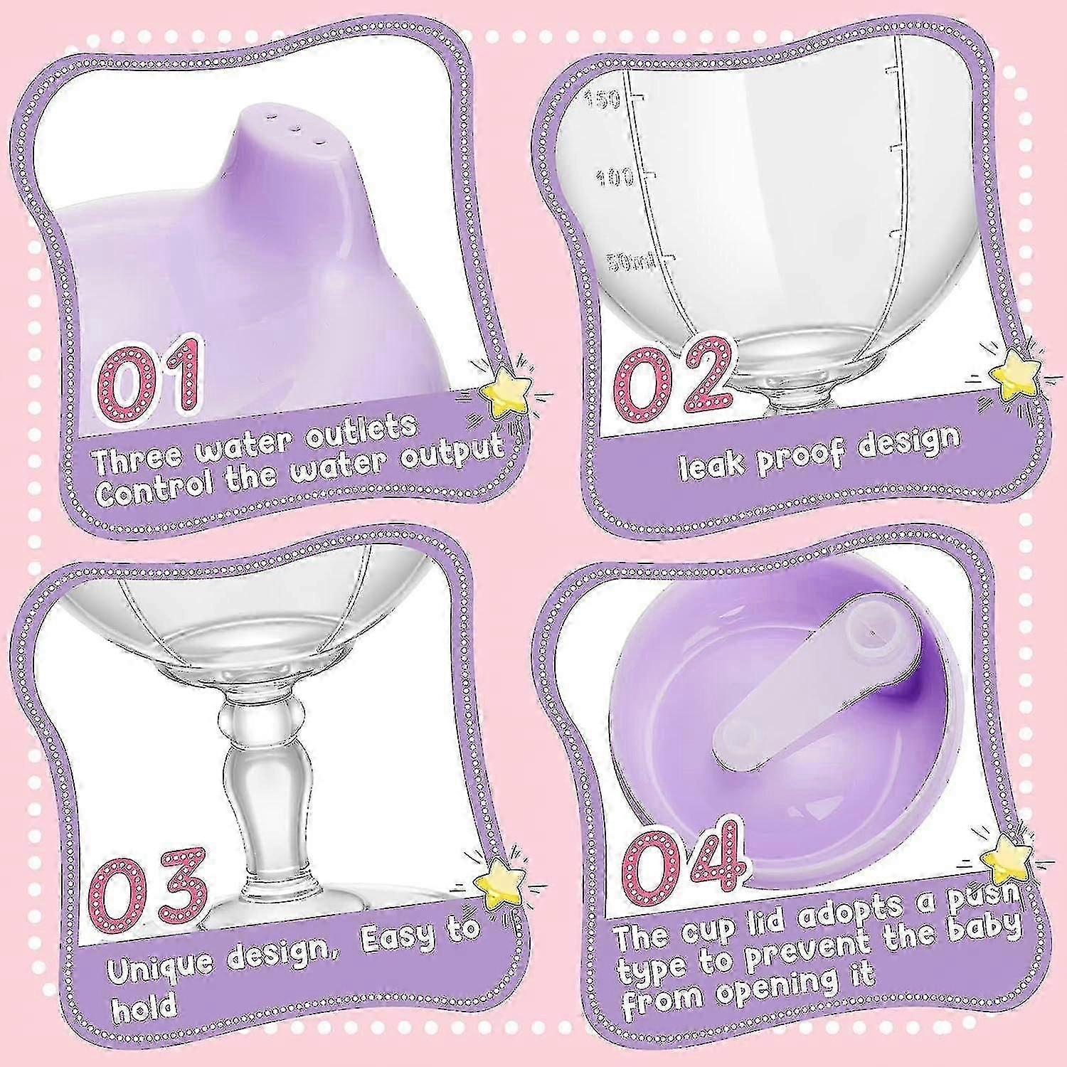 2 Pcs Baby Wine Sippy Cup Plastic Goblet Cup No Spill Wine Glass Sippy Cup Baby Goblet Cup Baby ...