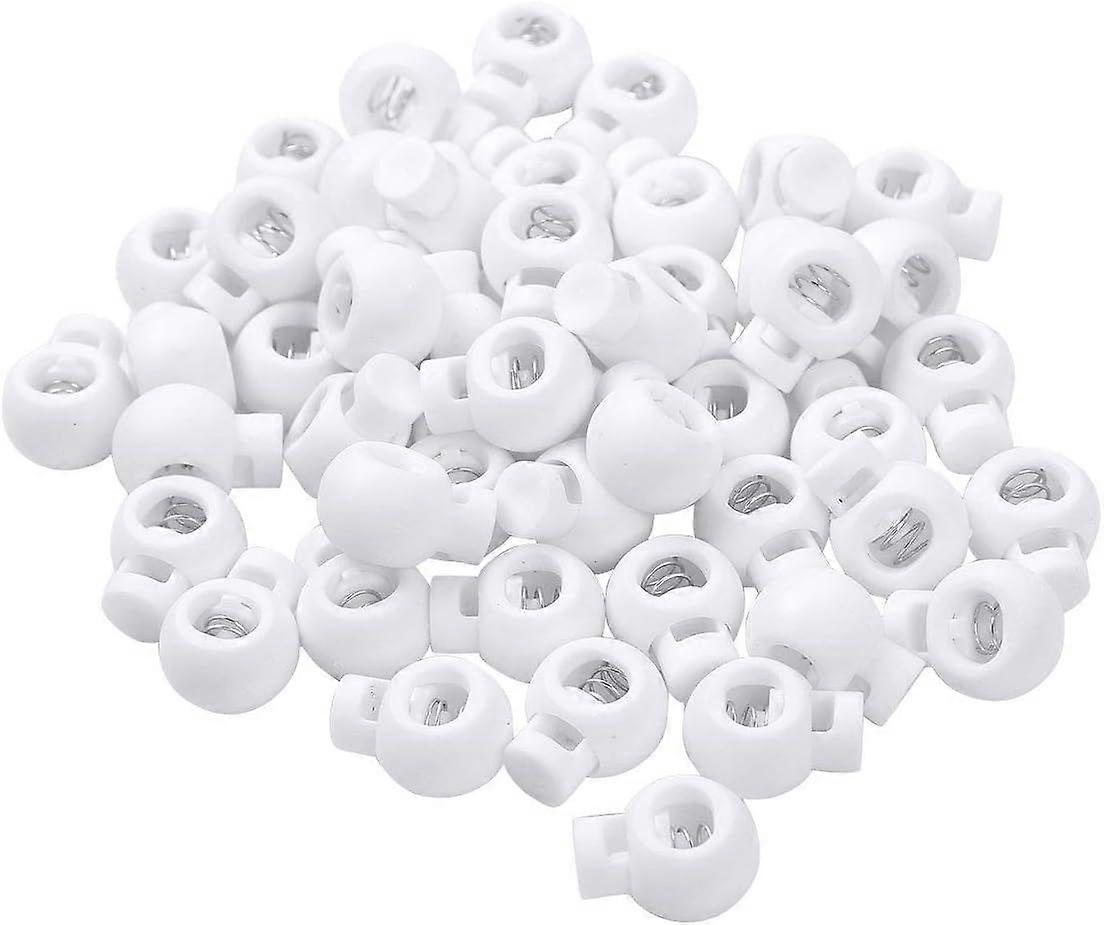 50/100pcs Plastic Round Single Hole Spring Toggles Stoppers Cord Locks ...