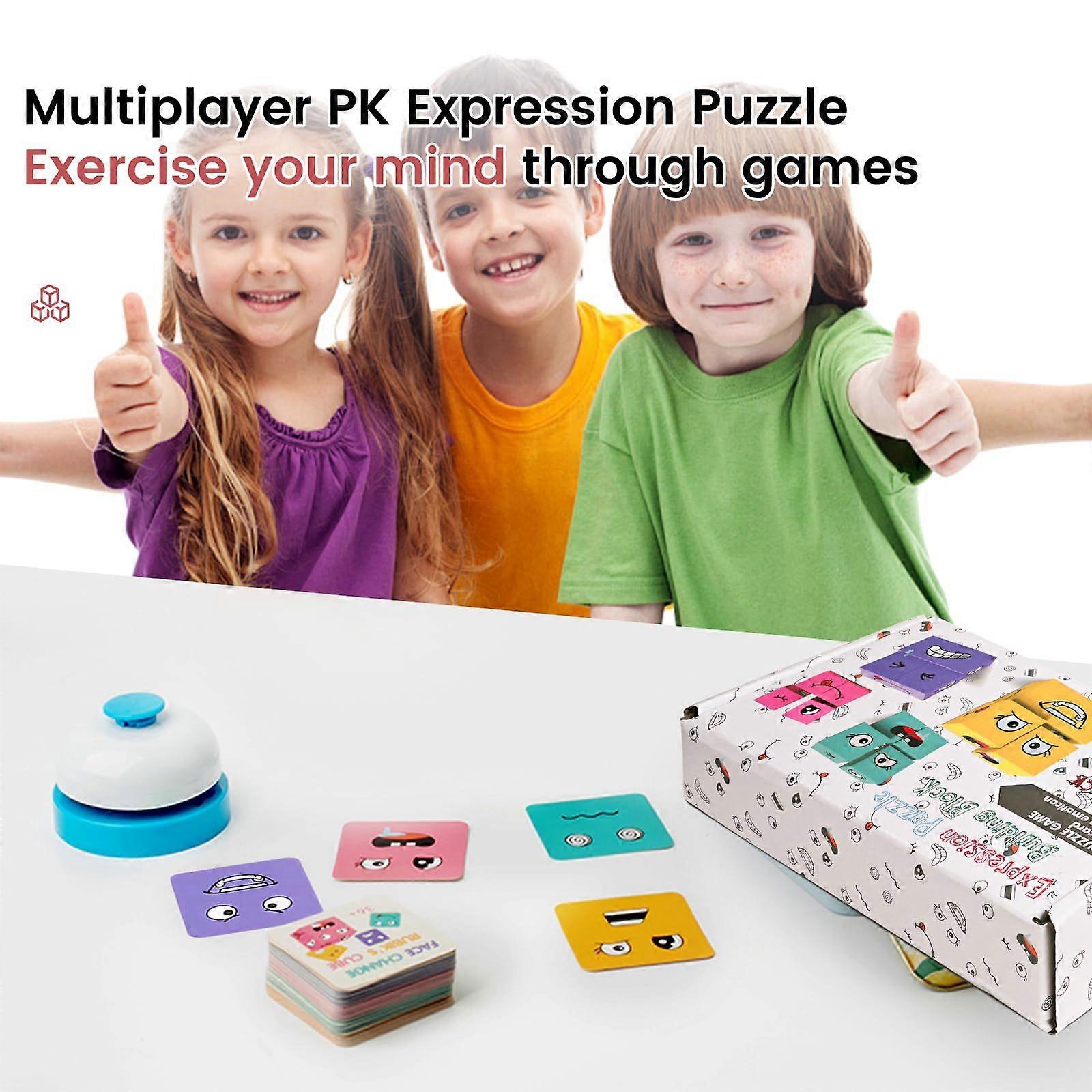 16 Wooden Face Changing Magic Cube Game, Puzzle Games Emoji Game ...