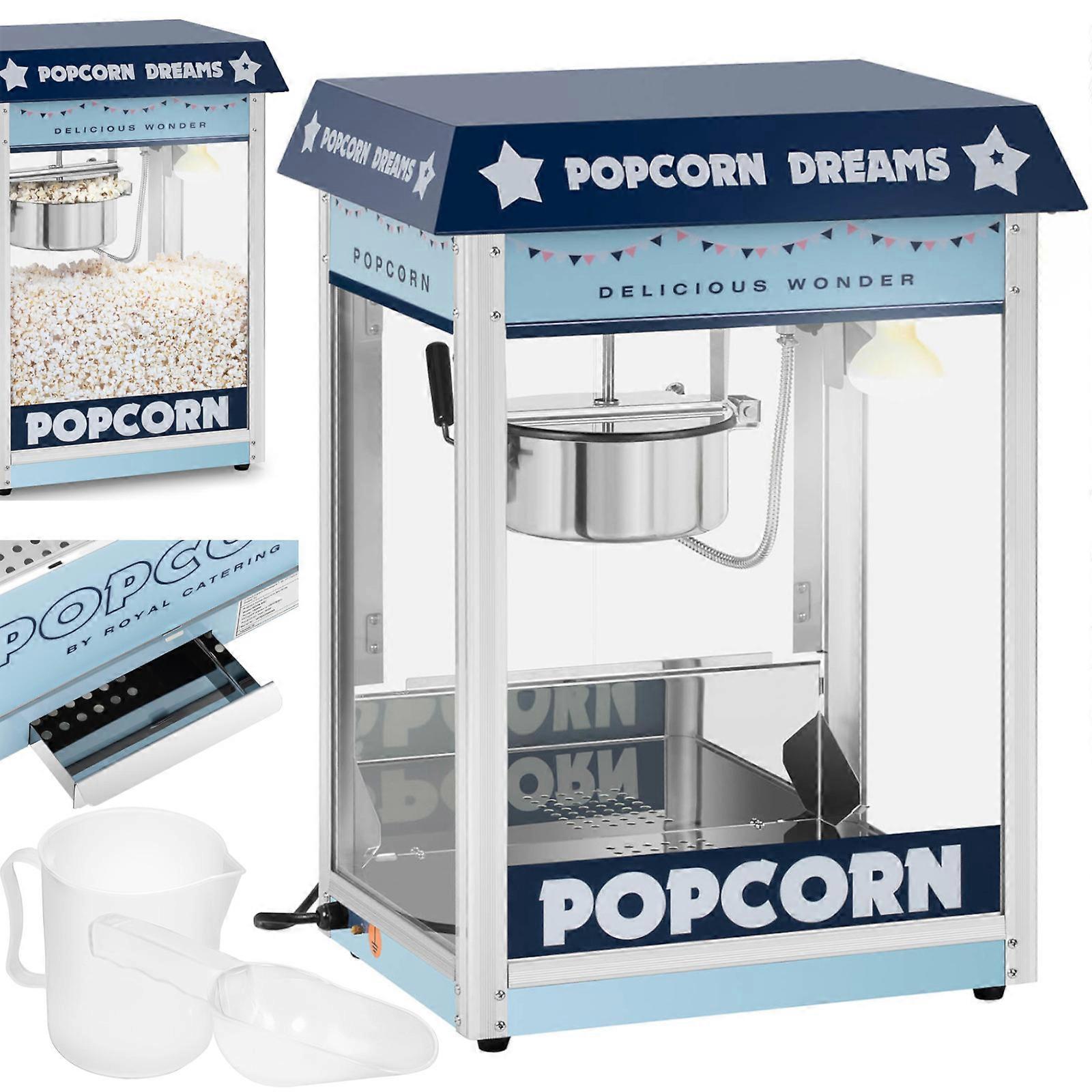 Automatic Retro Popcorn Popper TEFLON 1600 W 5-6 kg/h - Blue | Fruugo UK