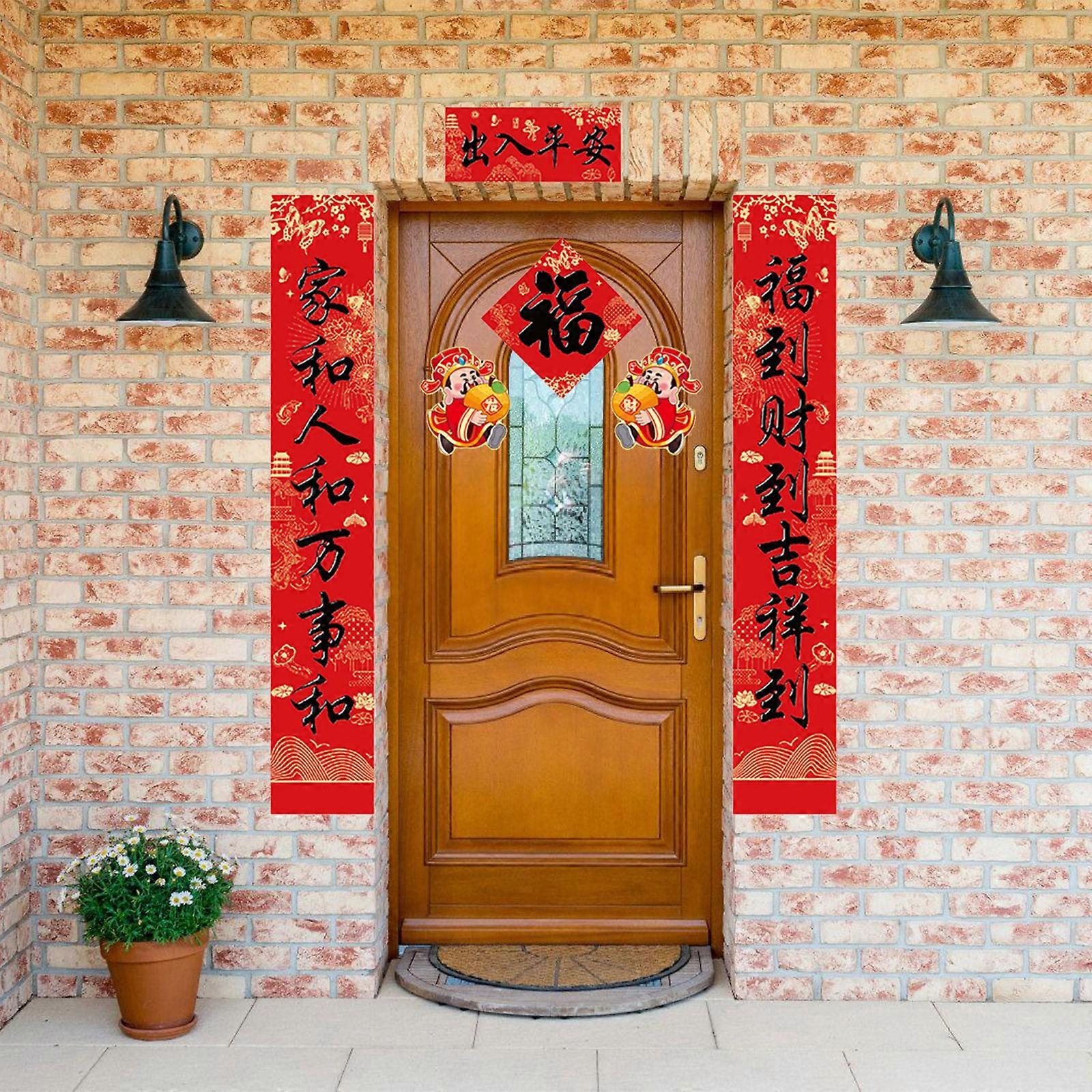 Chinese New Year Paper Couplets Set Door Sticker Traditional Spring ...
