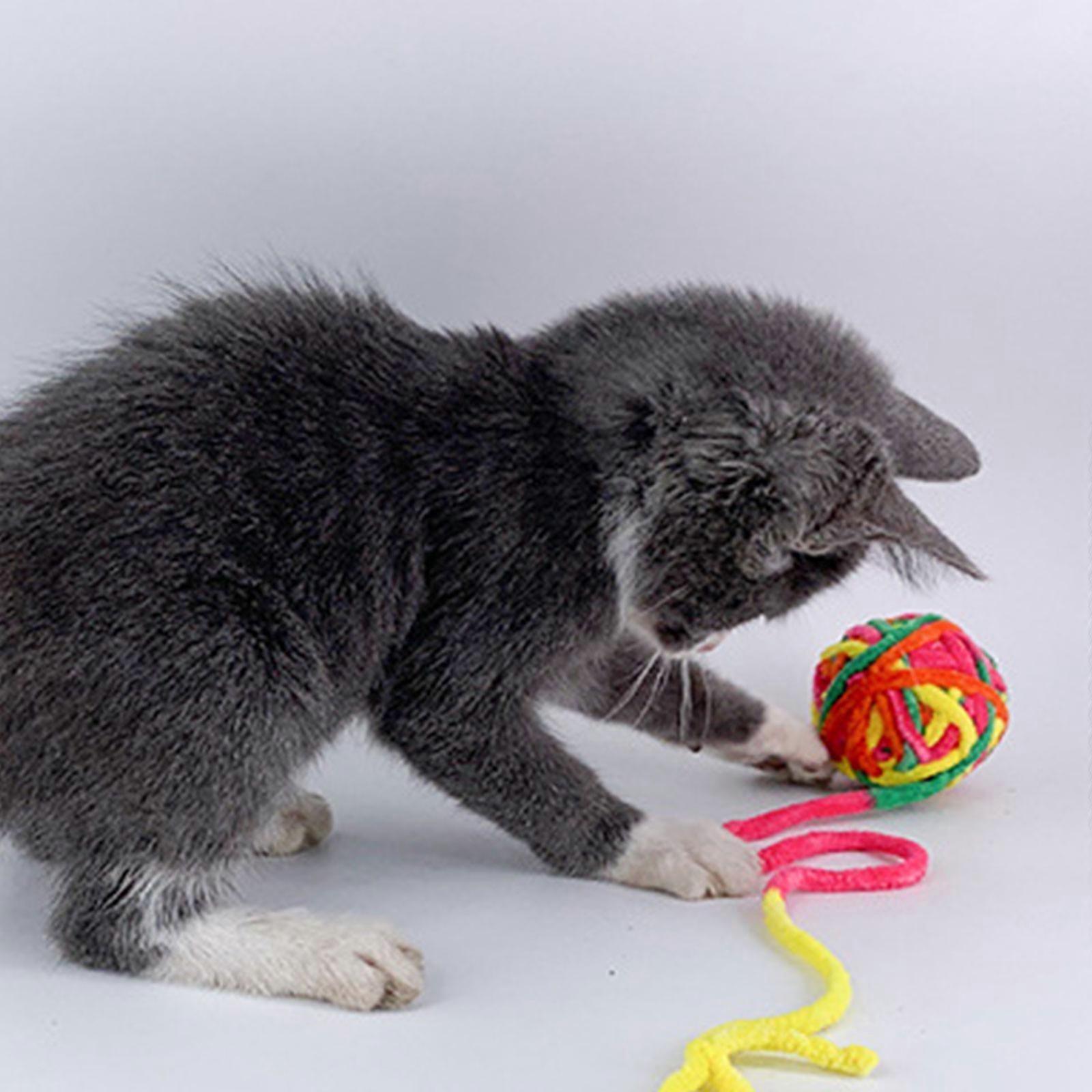 for Cat Ball with Bell Inside Colorful Yarn Balls with Built-in Bell ...