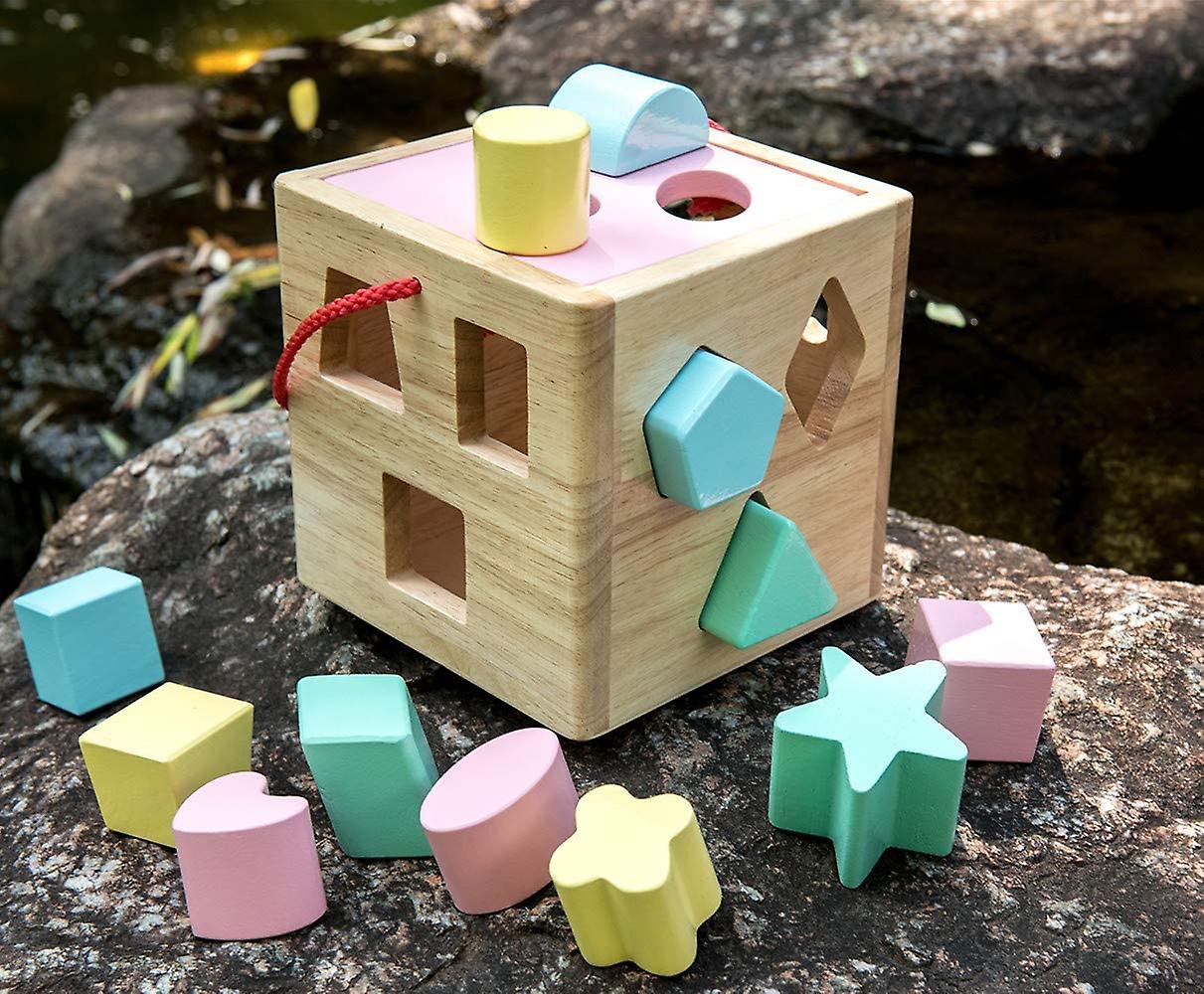 Shape Color Sorter Toddler Toy - Wooden Toddler Toy Color Recognition ...