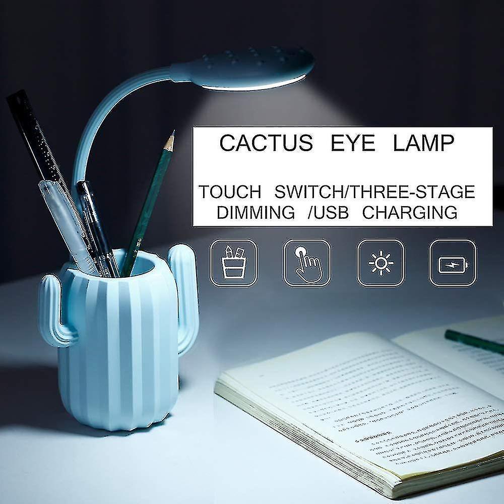 Led Cactus Desk Lamp For Kids Led Usb 3 Levels Dimmable Bedside Lamp ...
