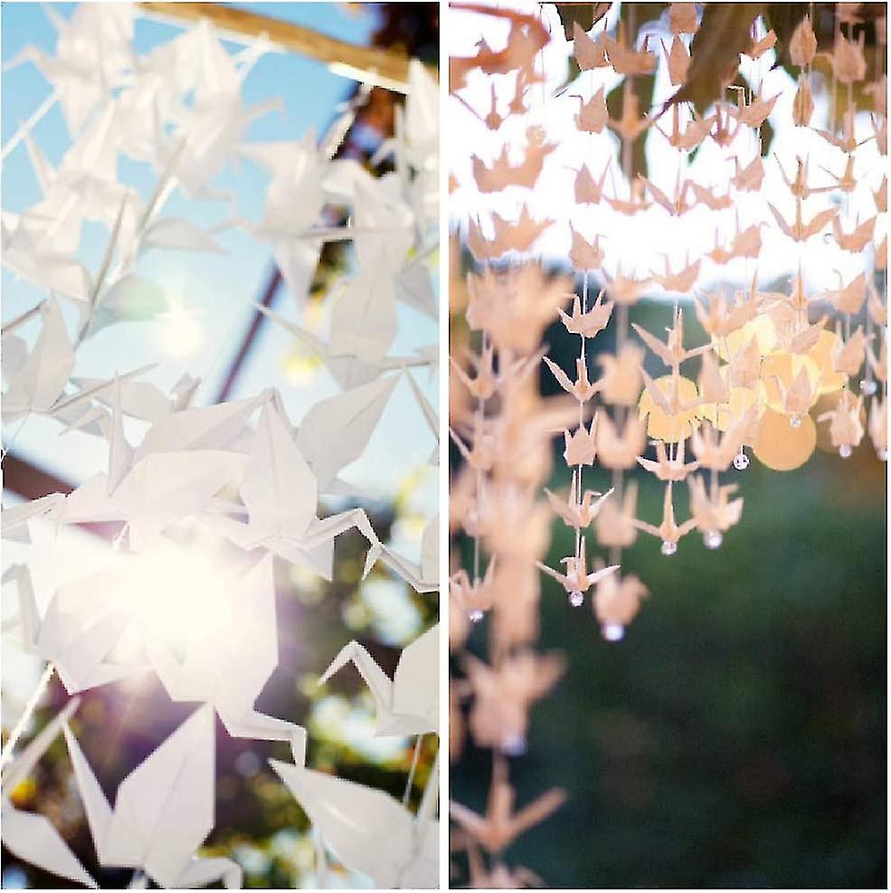 Origami Paper Cranes, 50pcs Handmade Folded Origami Paper Garland For ...