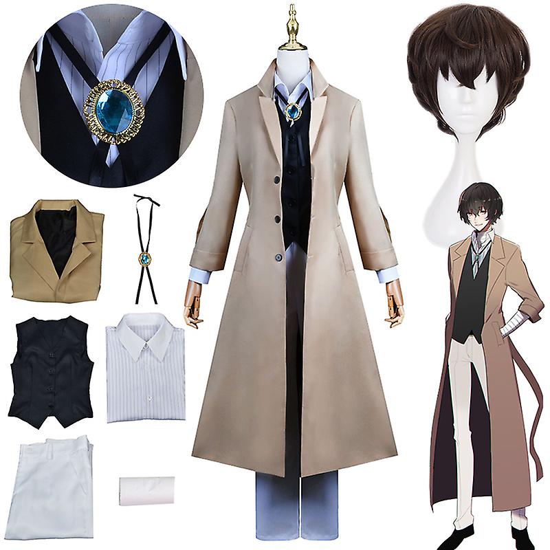 Bungo streunende Hunde Dazai Osamu Cosplay Kostüm Perücke Uniform lange ...