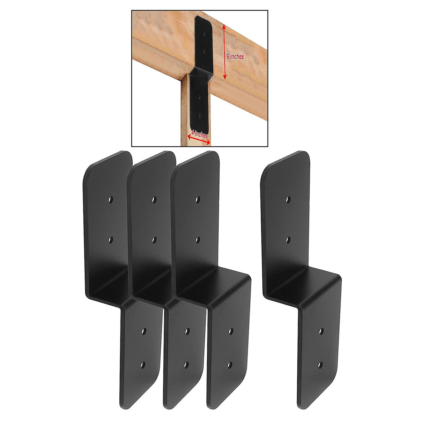 4x Post to Beam Z Brackets Corner Brace Fixing Lumber Connectors Double ...