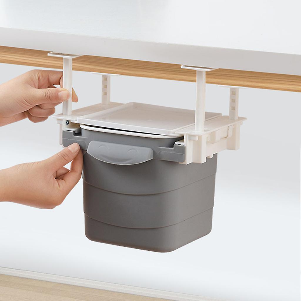 Kitchen Retractable Hidden Waste Bin Under Table Hanging Garbage Trash ...