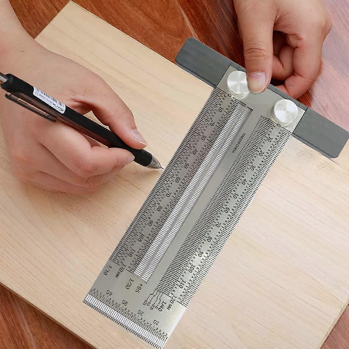 High Precision Woodworking T Ruler for Cutting, Gauge Marking Scale ...