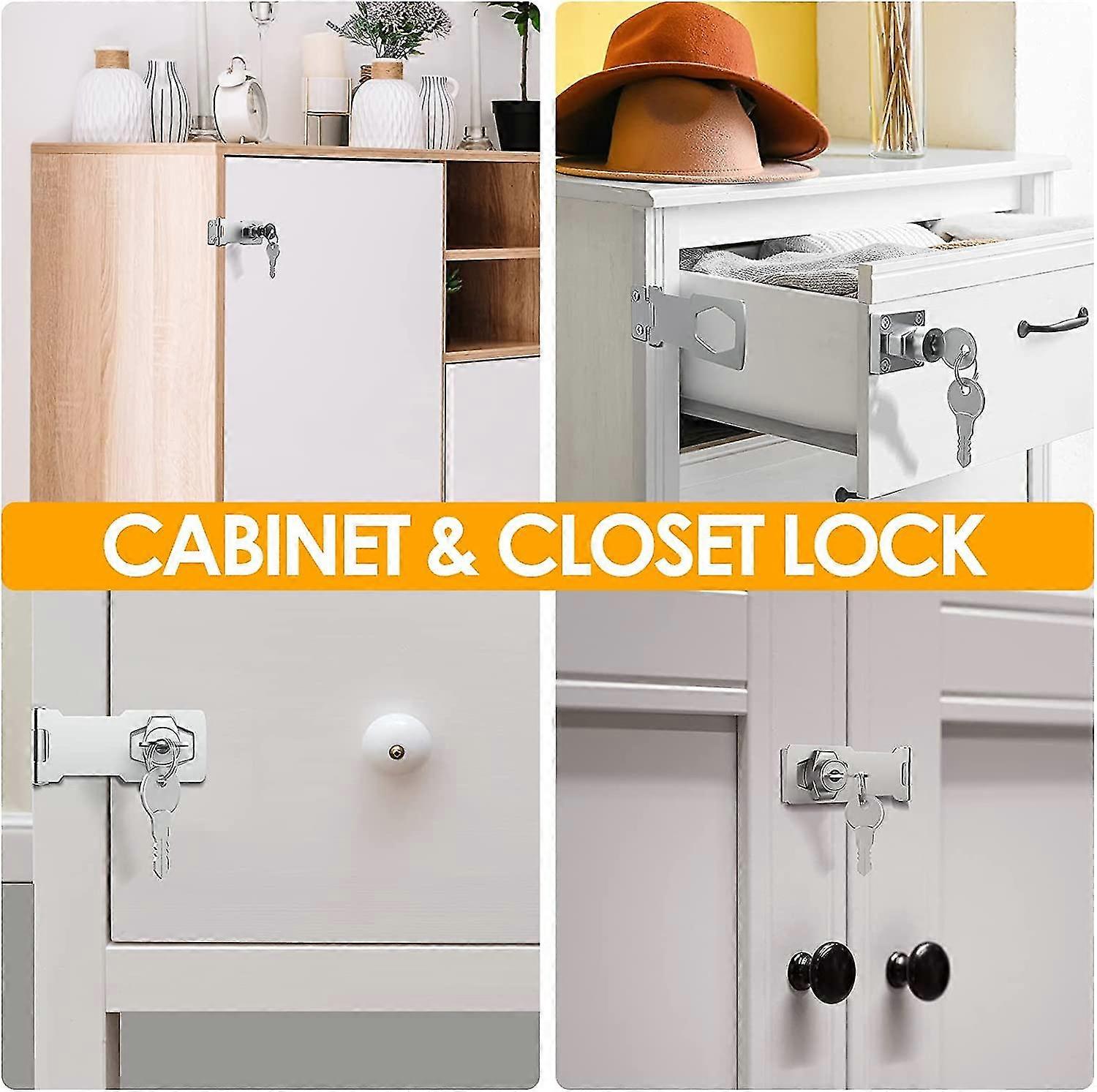 Cabinet Locks With Keys Door Latch - Hasp Lock For Drawers Cabinets ...