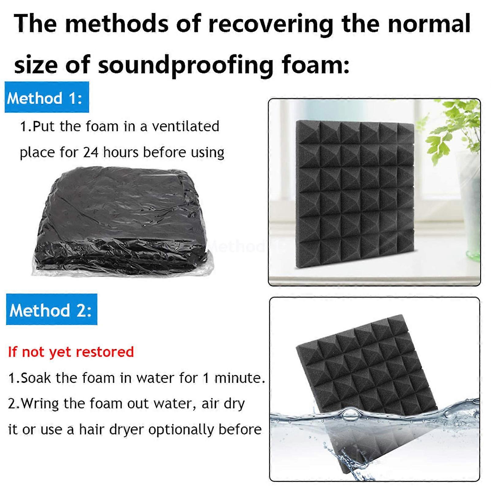 12 PACK Acoustic Foam Panels Fireproof Pyramid Soundproof Studio Wall ...