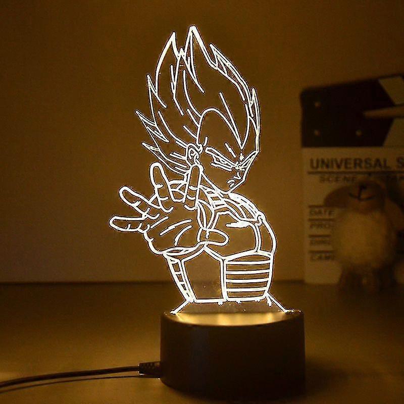 Goku Vegeta Anime Figure 3d Led Night Light Children Room Decor Dragon ...