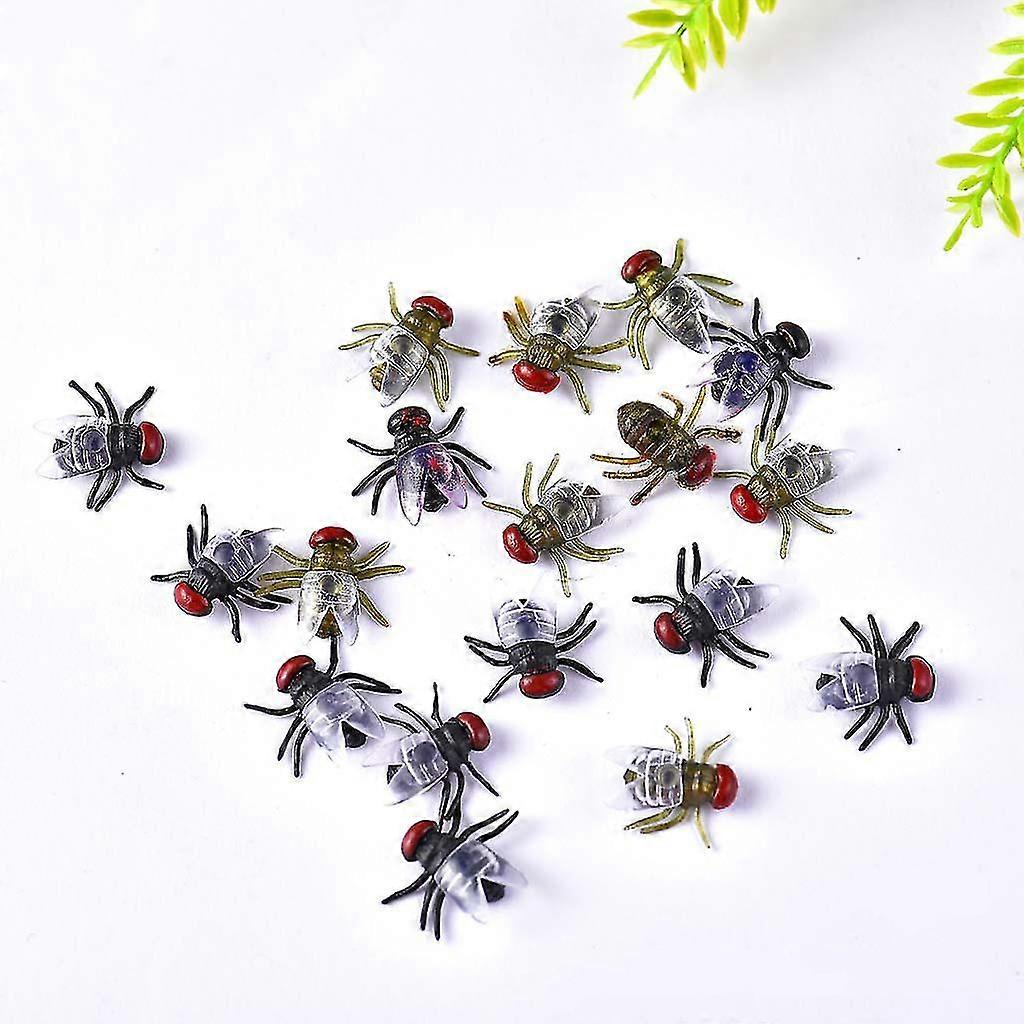 100 Pcs Fake Flies Plastic Simulated Insect Fly Bugs Joke Toys Prank ...