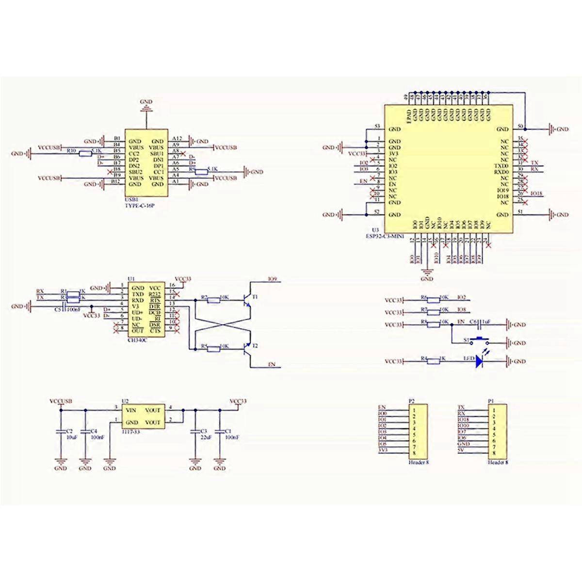MINI ESP32-C3 Development Board is Equipped with ESP32-C3-Mini-14 ...