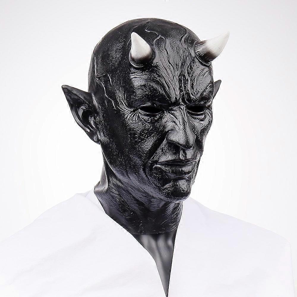 Cosplay Mephistopheles Mask Horror Demon Horn Mask Devil Killer Latex ...