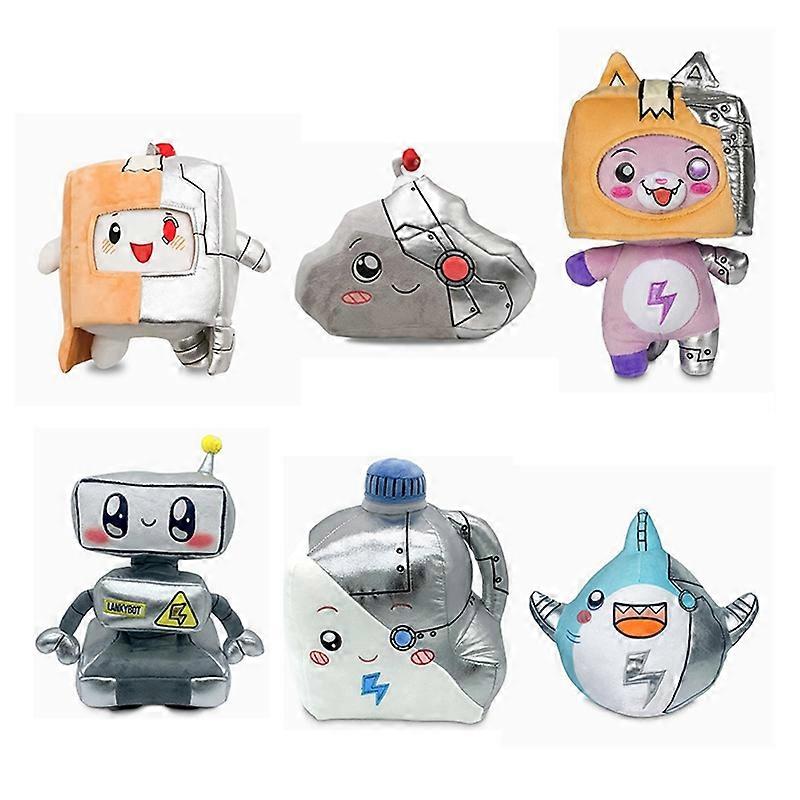 Lanky Cyborg Plush Toy Lankybox Stuffed Animals Robot Shark Milk Foxy ...