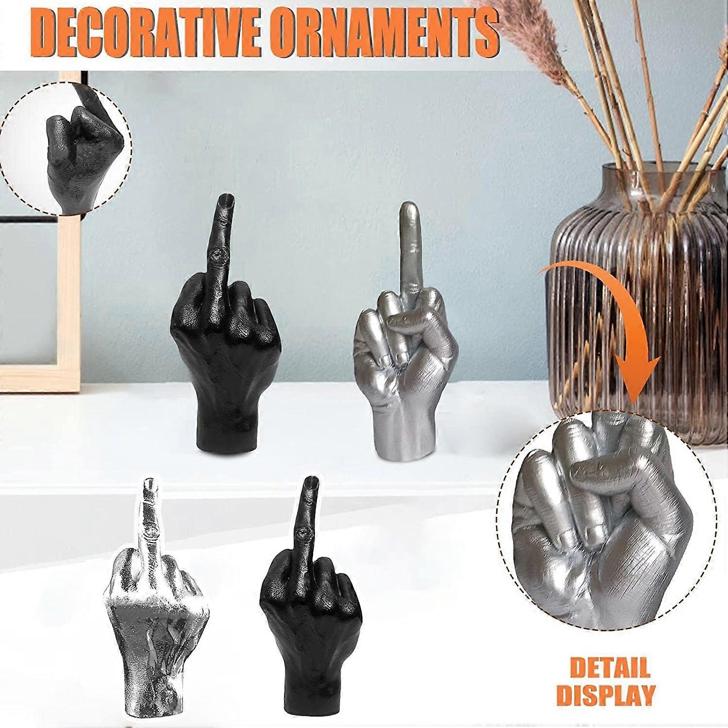 Modern Nordic Style Middle Finger Statue Resin Home Plant Decoration ...