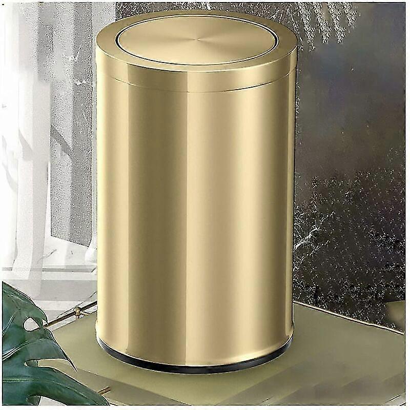 Bathroom Bin With Swing Lid, 9l Small Bin, Metallic Gold Steel, 20 X ...