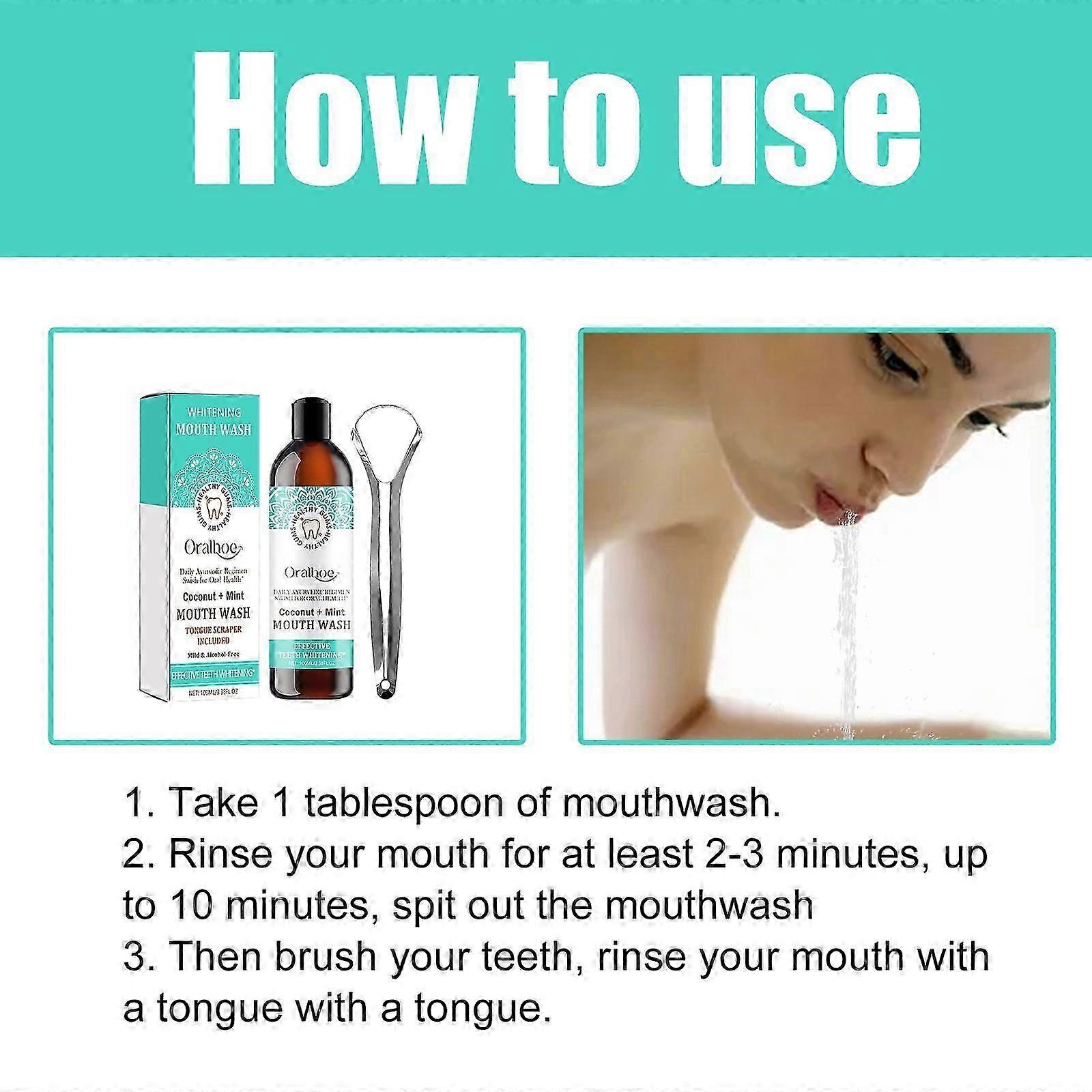 Coconut Mint Mouth Wash, Whitening Teeth Yellow Teeth Stains Tongue ...