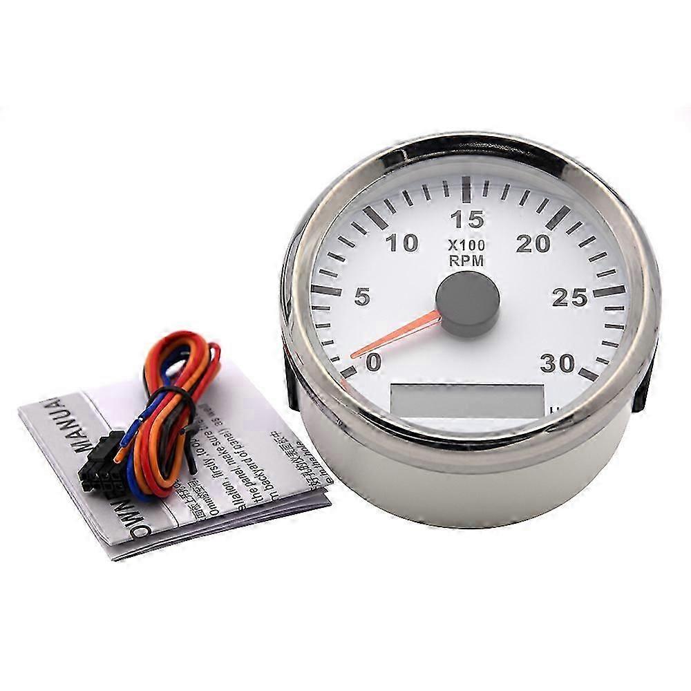 Diesel Engine Car Tachometer RPM Gauge Hour Meter REV Counter 3000RPM ...