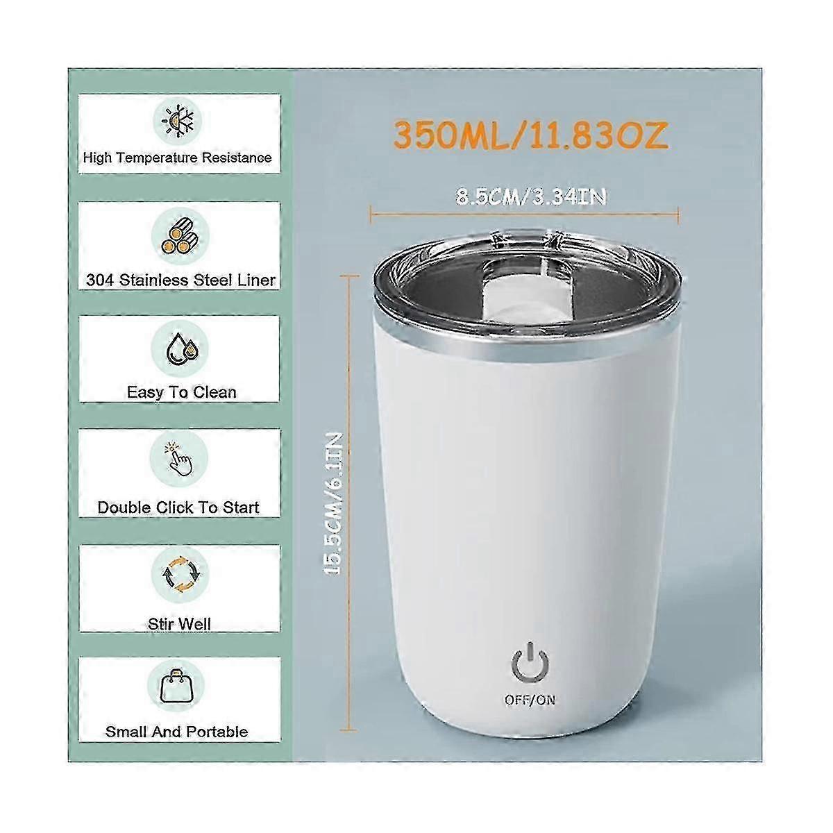 Self Stirring Mug, Electric Mixing Cup 350ml Magnetic Stirring Cup ...