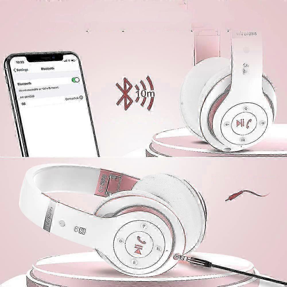 6s Wireless Bluetooth Headphones Over Ear, Hi-fi Stereo Foldable ...
