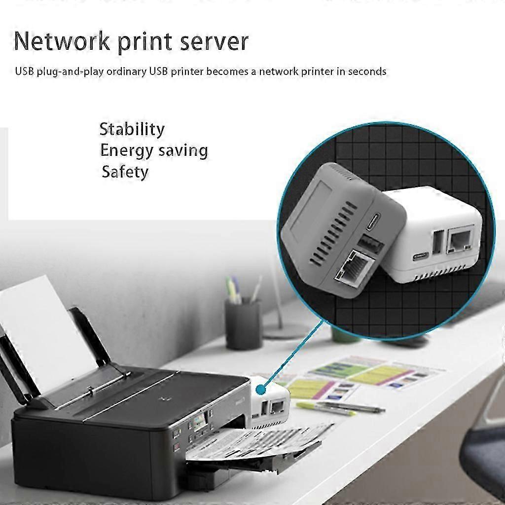 WiFi Network Wireless Print Server Networking USB 2.0 Port Fast 10 ...