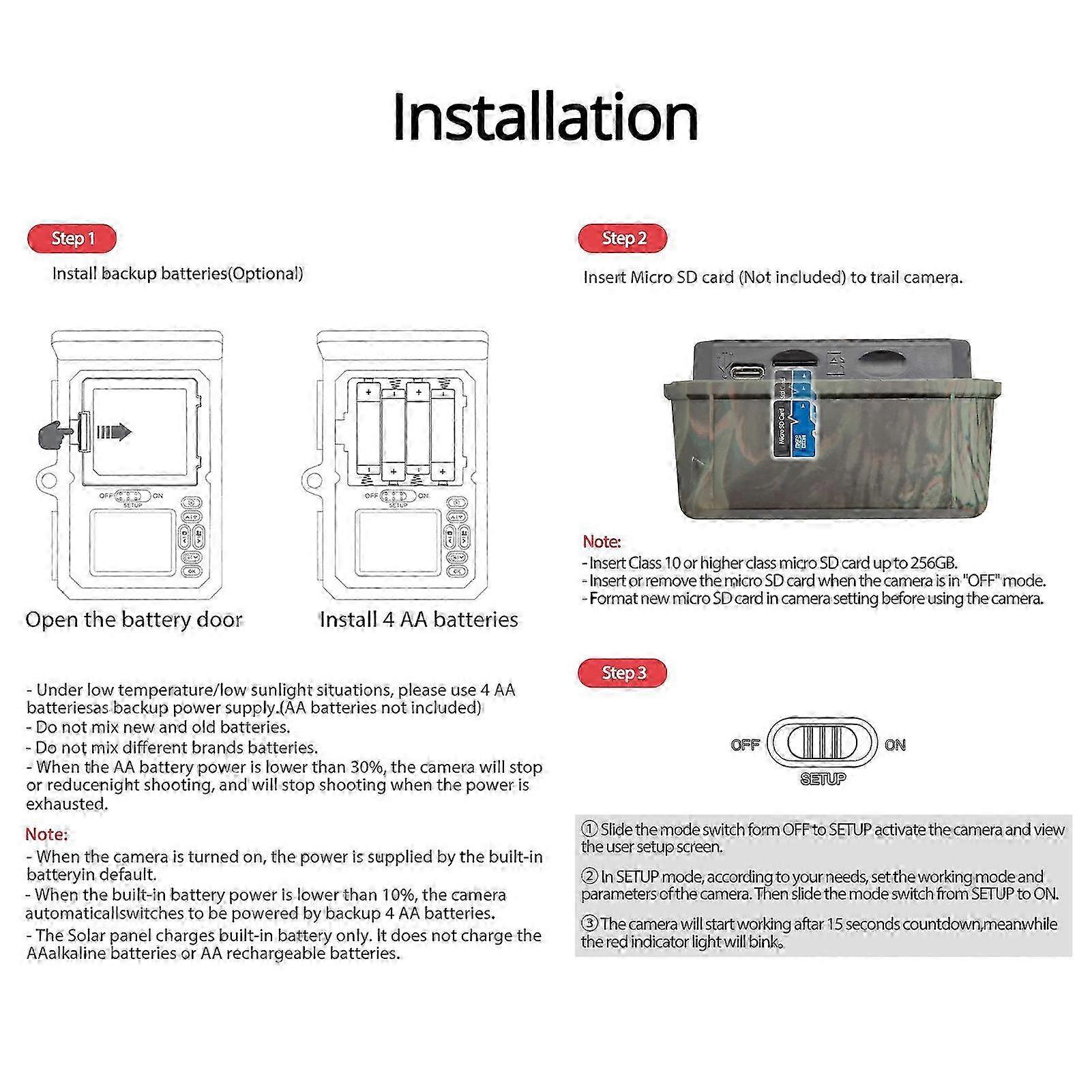 2025 Solar Powered Night Vision Trail Camera 50MP 4K Hunting Cameras 0 ...