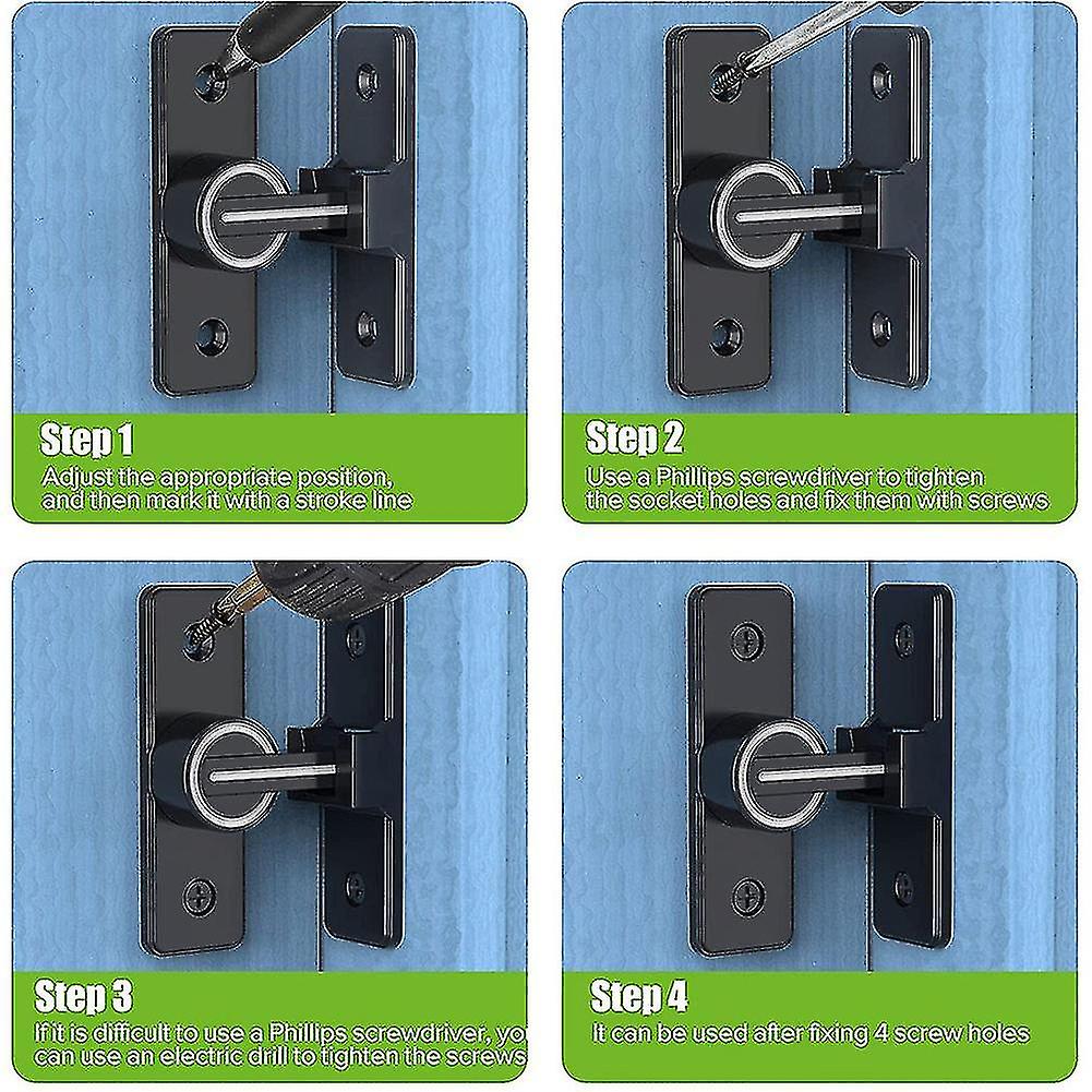 Barn Door Lock Hardware, 90 Degree Heavy Duty Gate Latches Flip Latch ...