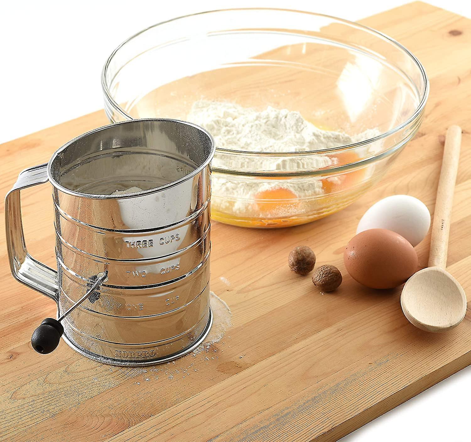 Hand Crank Flour Sifter Agitator, Flour Sifter For Baking Fine Mesh ...
