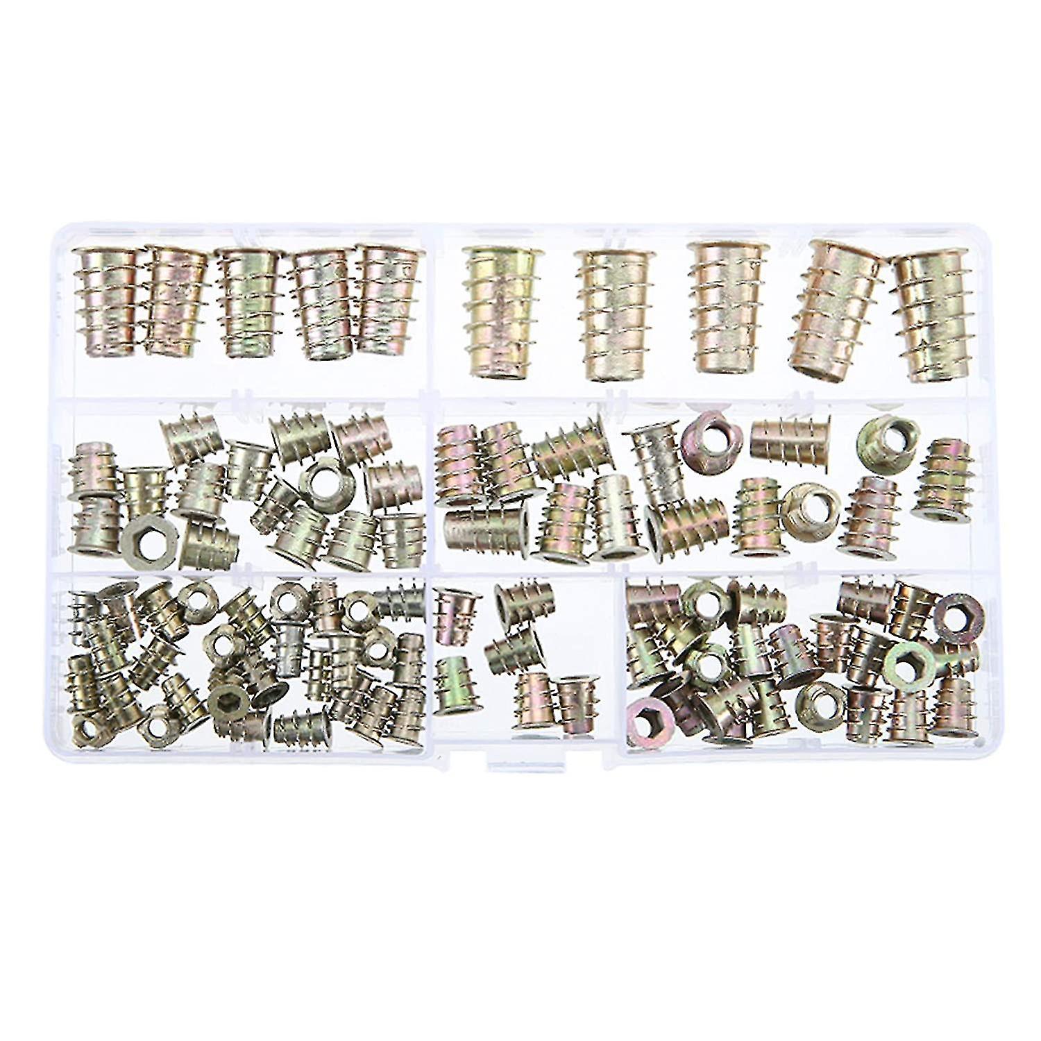 100 Pcs Threaded Hex Socket Drive Insert Nut M4 M5 M6 M8 M10 Nuts ...