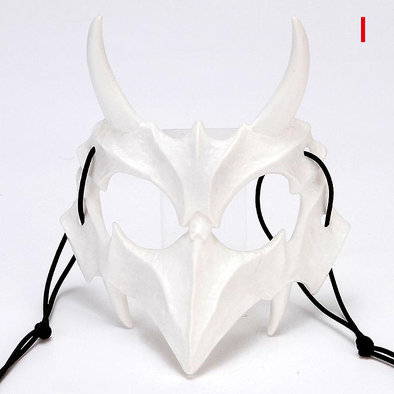 Party Mask Long Teeth Demon Samurai Skeleton Half Face Mask Wolf Dragon ...