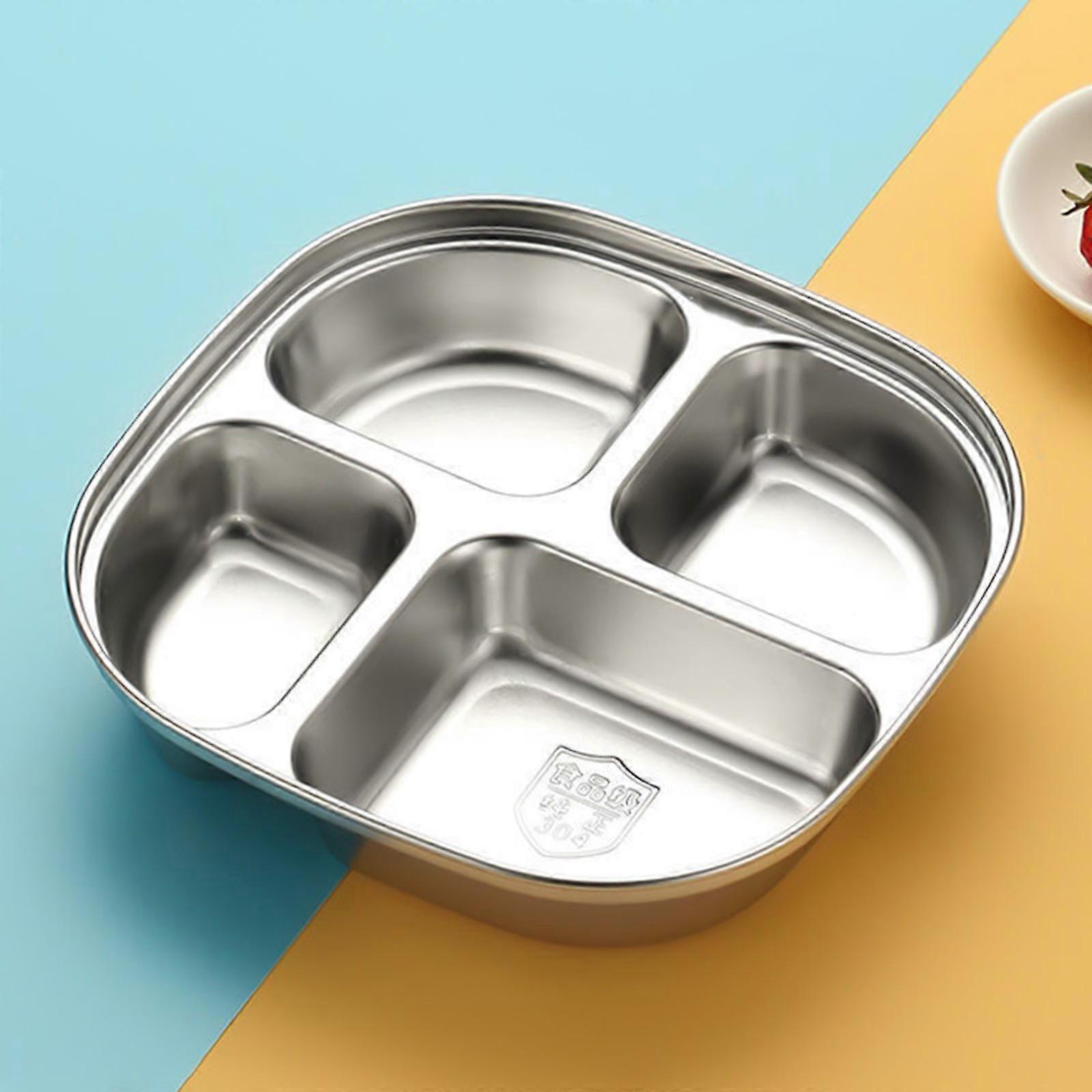Stainless Steel Divided Kids Plates, Indestructible Dinner Plates For ...