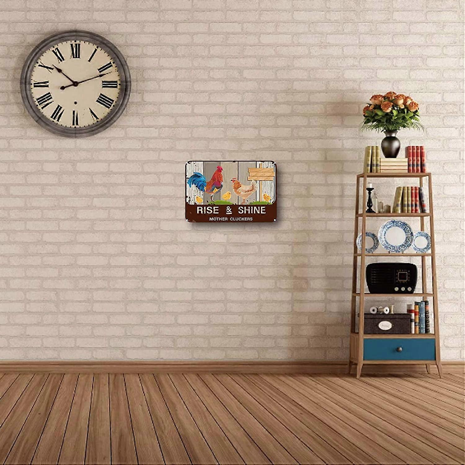 Vintage Metal Tin Sign Rise and Shine Mother Cluckers Funny Chicken ...