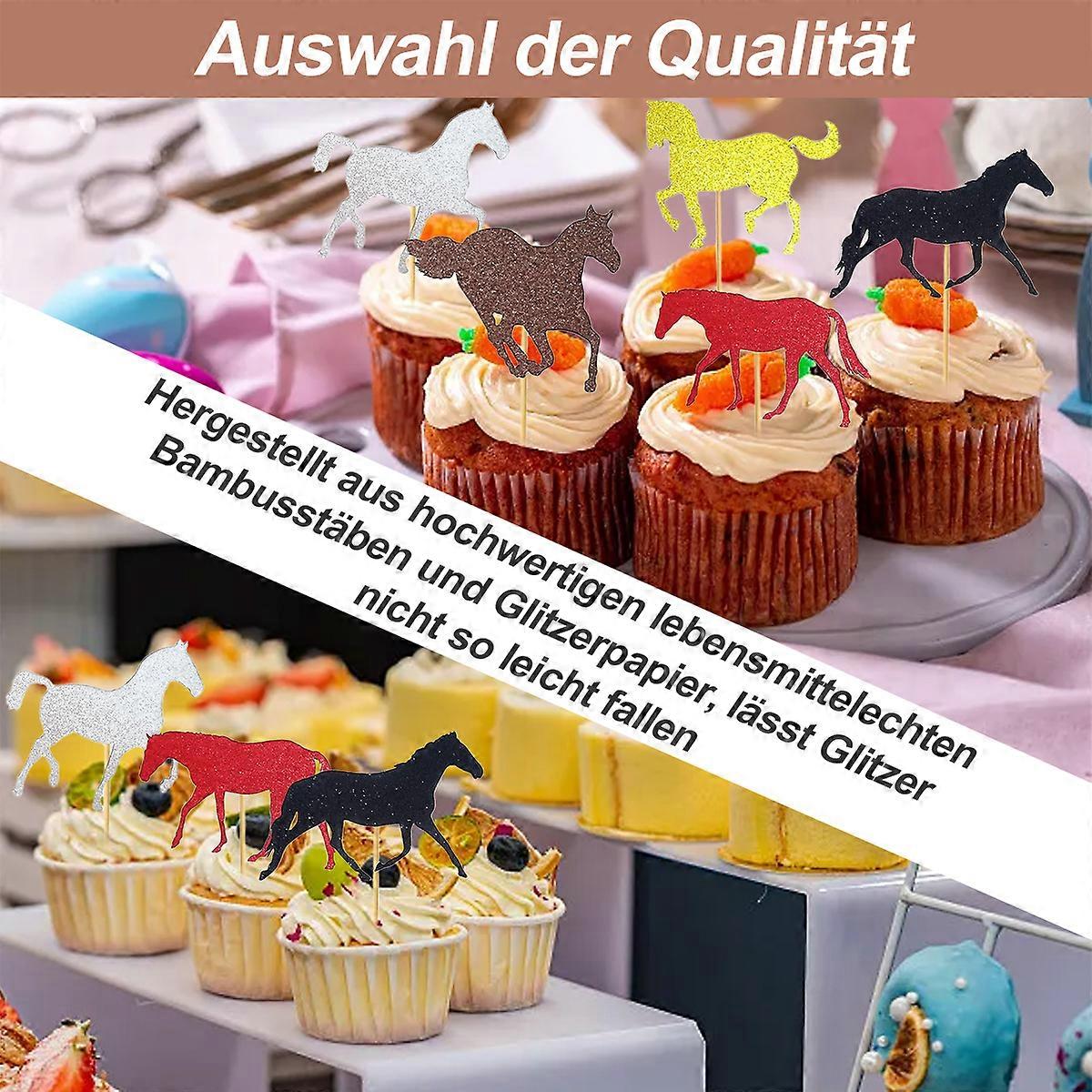 Pack of 26 Horse Cake Decoration Horse Cake Toppers Horse Cake Decoration Muffin Decoration ...