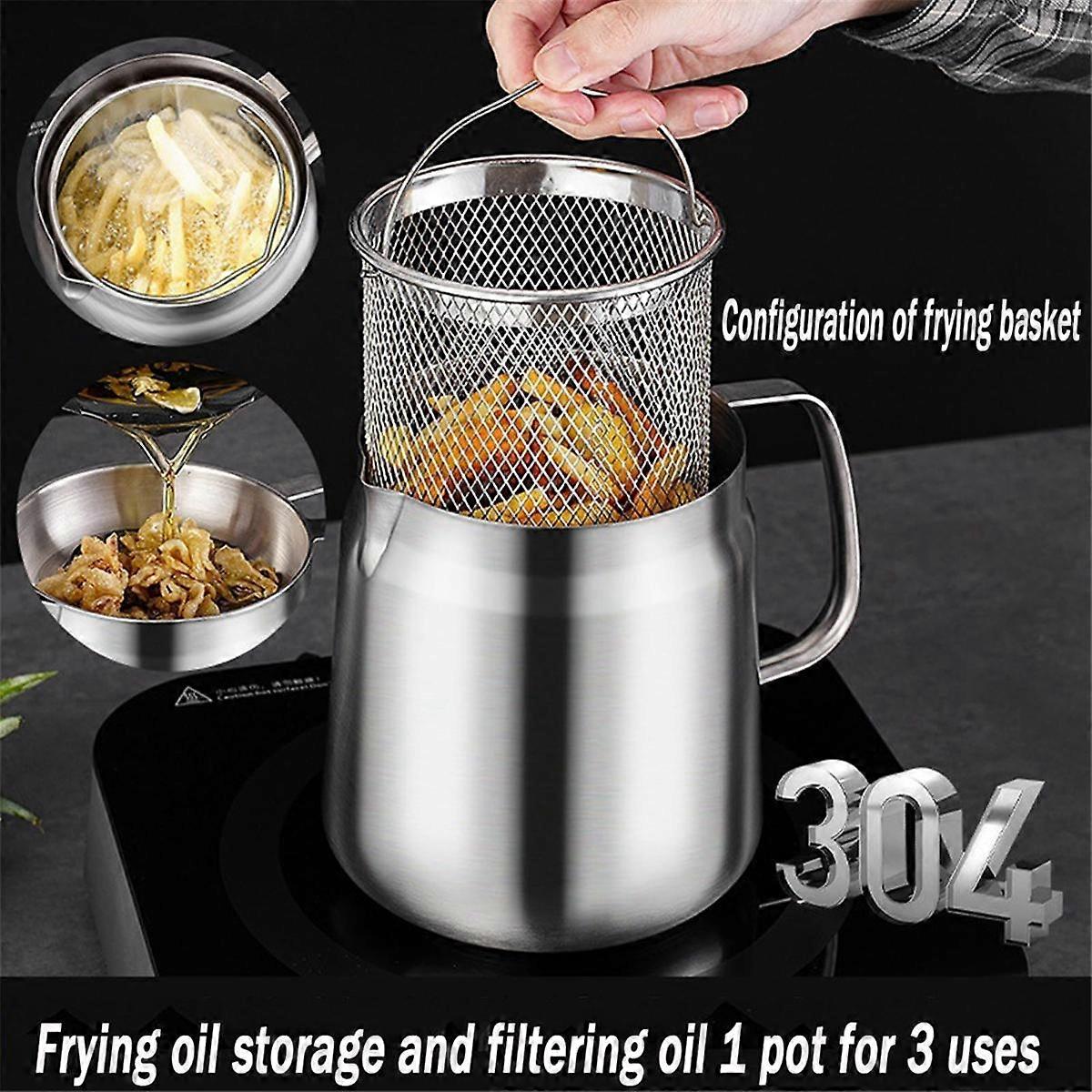 1.5L 304 Stainless Steel Versatile Oil Filter Tank Stainless Steel Oil Filter Pot Multi ...